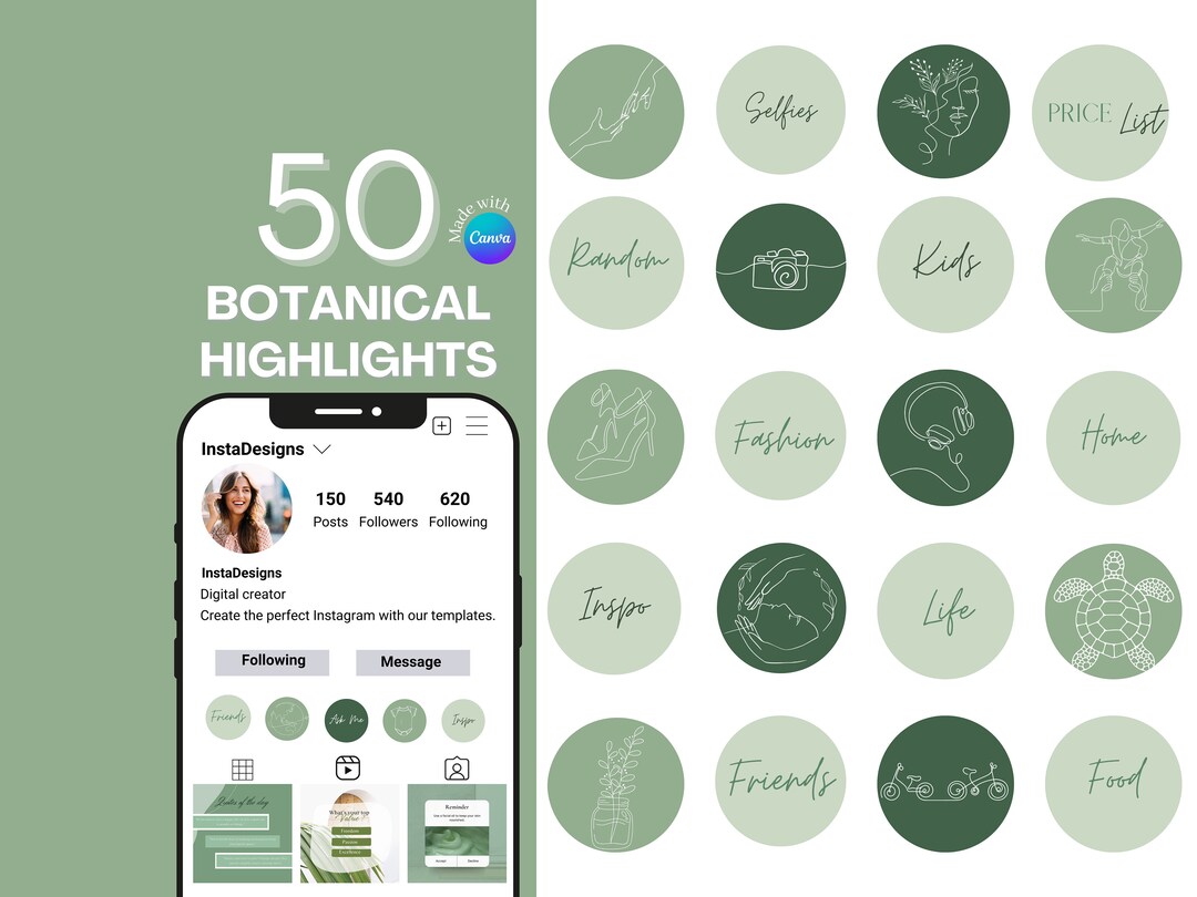 50 Botanical Instagram Highlights Business Instagram Templates ...