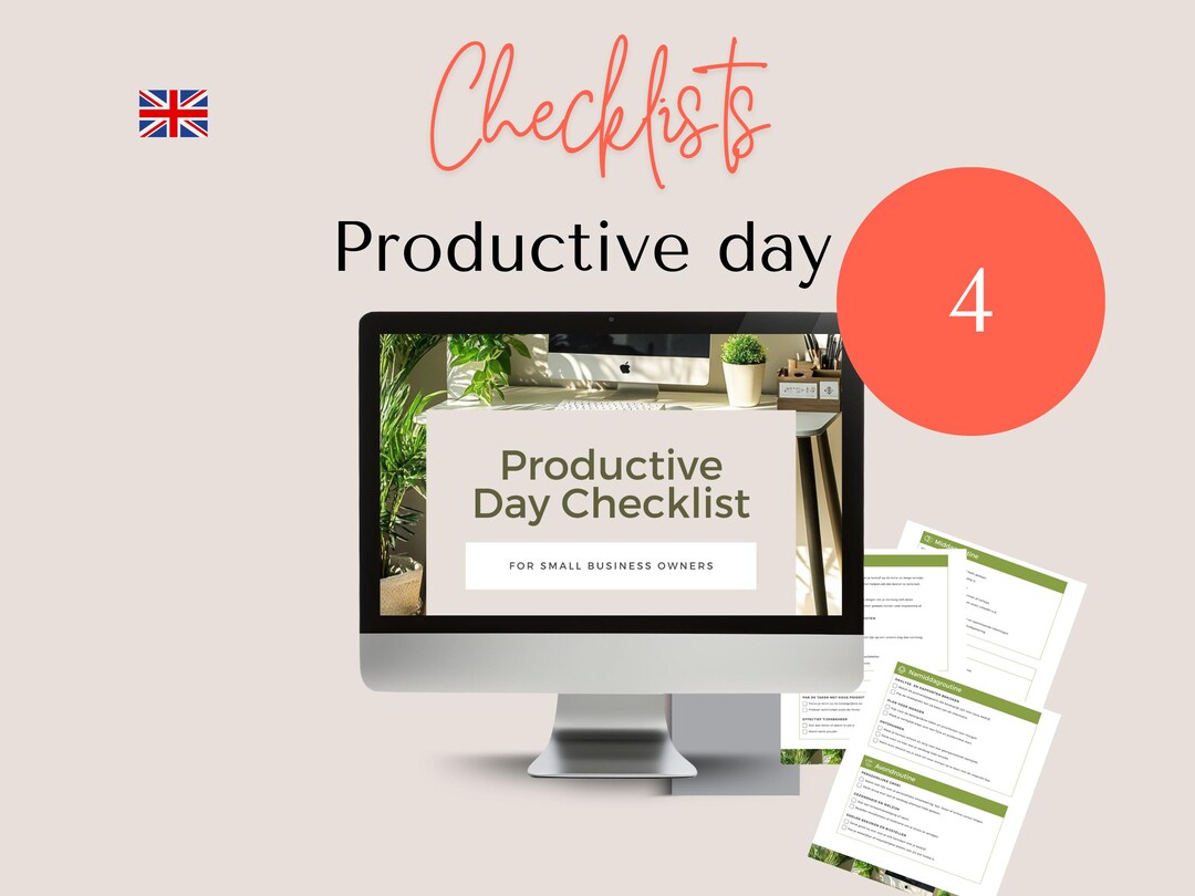 4-page Checklist Productive Day | Canva Template | Printable PDF - Etsy