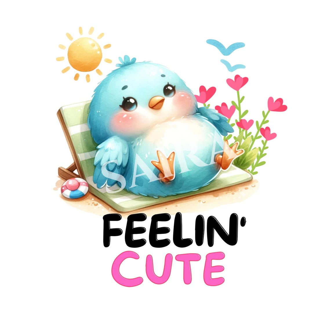 Feeling Cute Sublimation PNG, Transparent PNG, Card Making ...