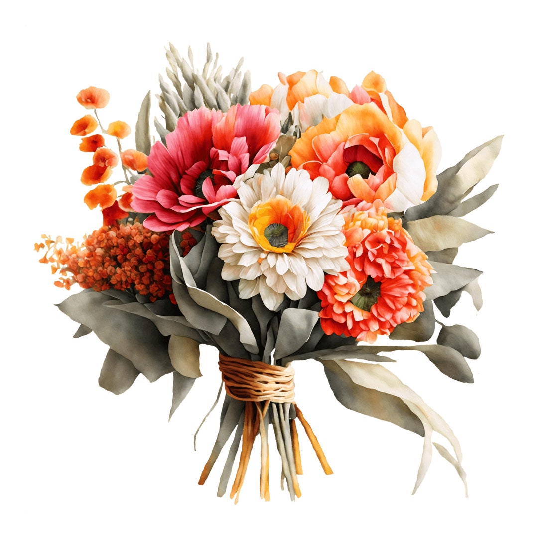 Colorful Flower Bouquet, Transparent PNG, Card Making, Scrapbooking ...