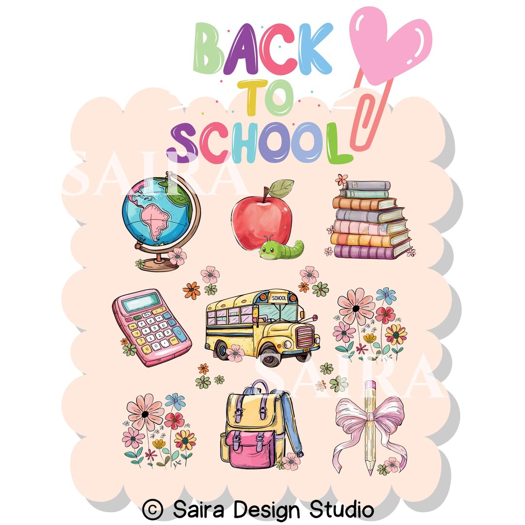 Back to School Sublimation PNG, Transparent PNG, Card Making ...
