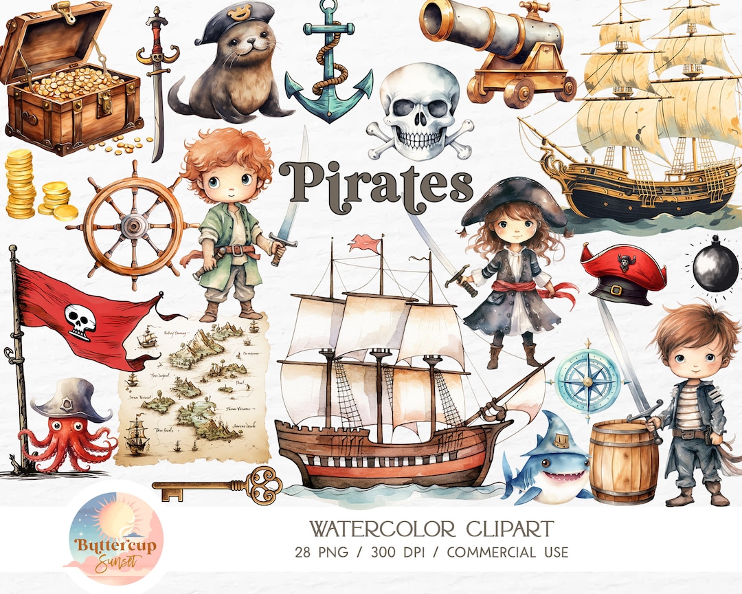 Pirates Clipart: Pirates Adventure Kids Treasure Map Pirate Birthday ...