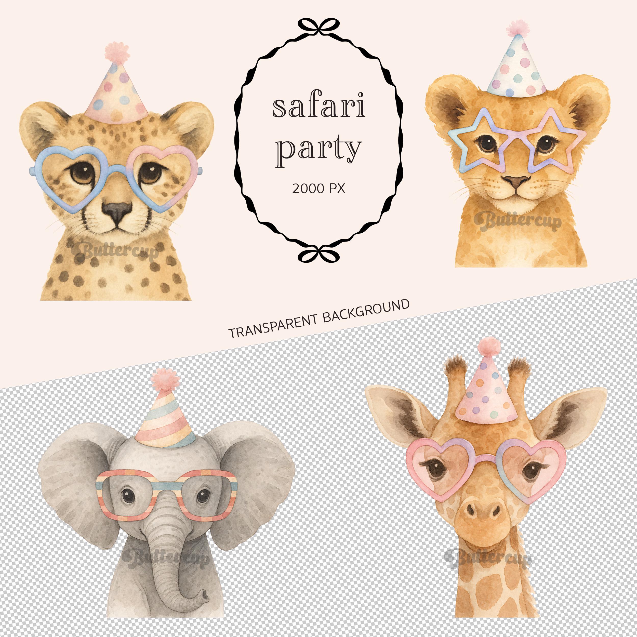 Safari Wild Animals Clipart: Wildlife Jungle Calling All Party Animals ...