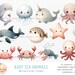 35 Baby Sea Animals Watercolor Clipart PNG Digital Download | Cute ...