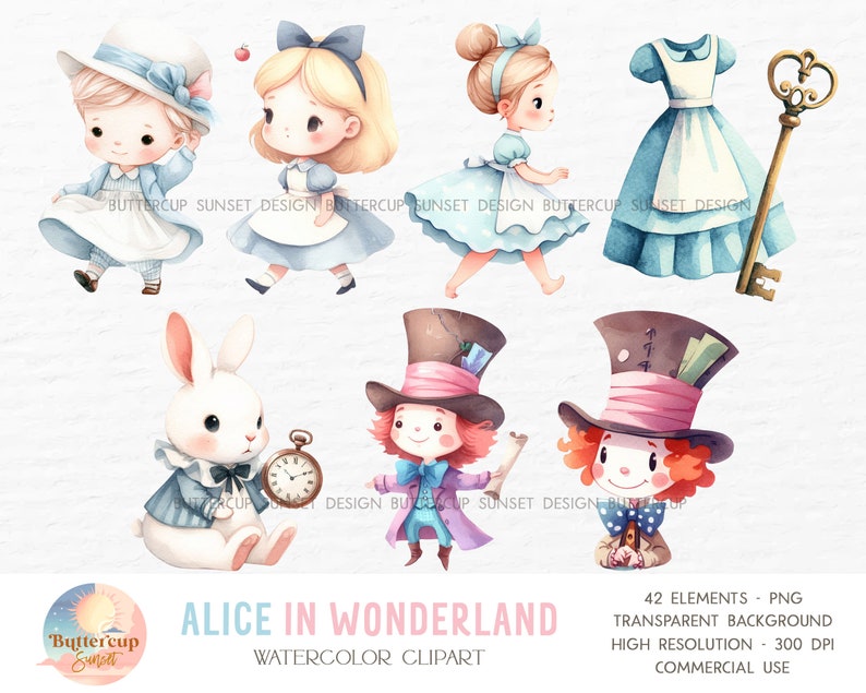 Alice in Wonderland Clipart: Alice's Onederland Adventures Mad Hatter ...