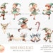 42 Boho Christmas Elves Watercolor Clipart PNG Digital Download Boho ...