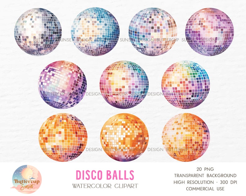 Disco Balls Clipart: Groovy Disco Retro Dance Party Space Cowgirl ...