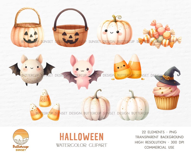 Spooky Halloween Clipart: Pumpkin Ghost Candy Corn Witch Halloween ...
