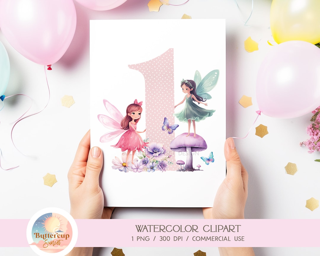 Fairy One Watercolor Clipart PNG Digital Download | Fairy First ...