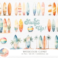 Hawaii Surfboards Clip Art Set, 12 Digital Surf Boards. Hibiscus ...
