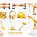 30 Construction Watercolor Clipart PNG | Construction Site Vehicles ...