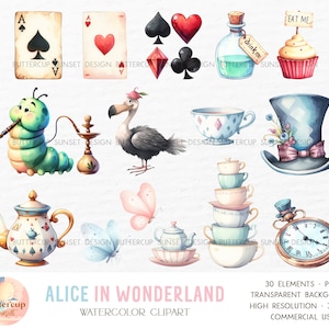 Baby Alice in Wonderland Clipart: Alice's Adventures Onederland Tea ...