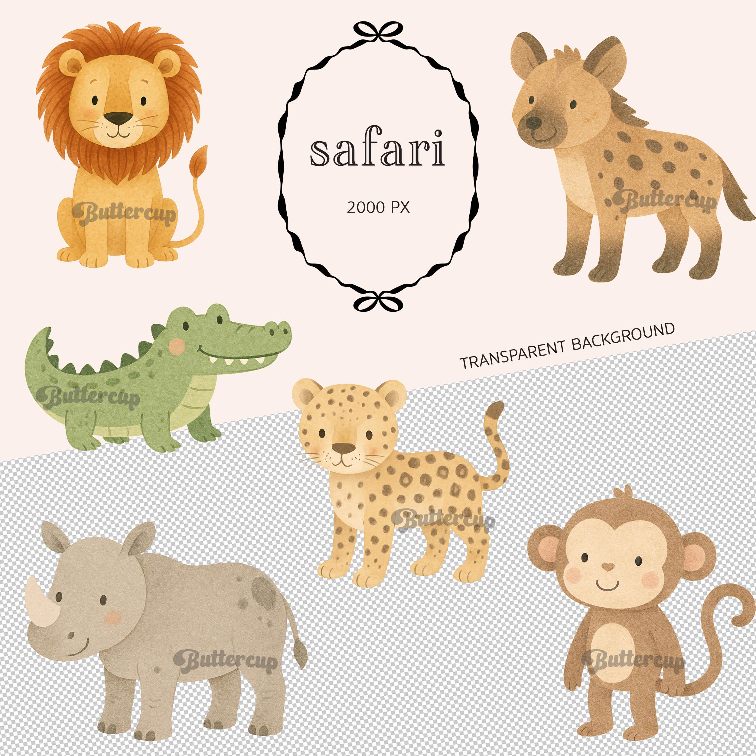 Safari Jungle Clipart: Wild Animals Call All Party Animals (PNG Digital ...