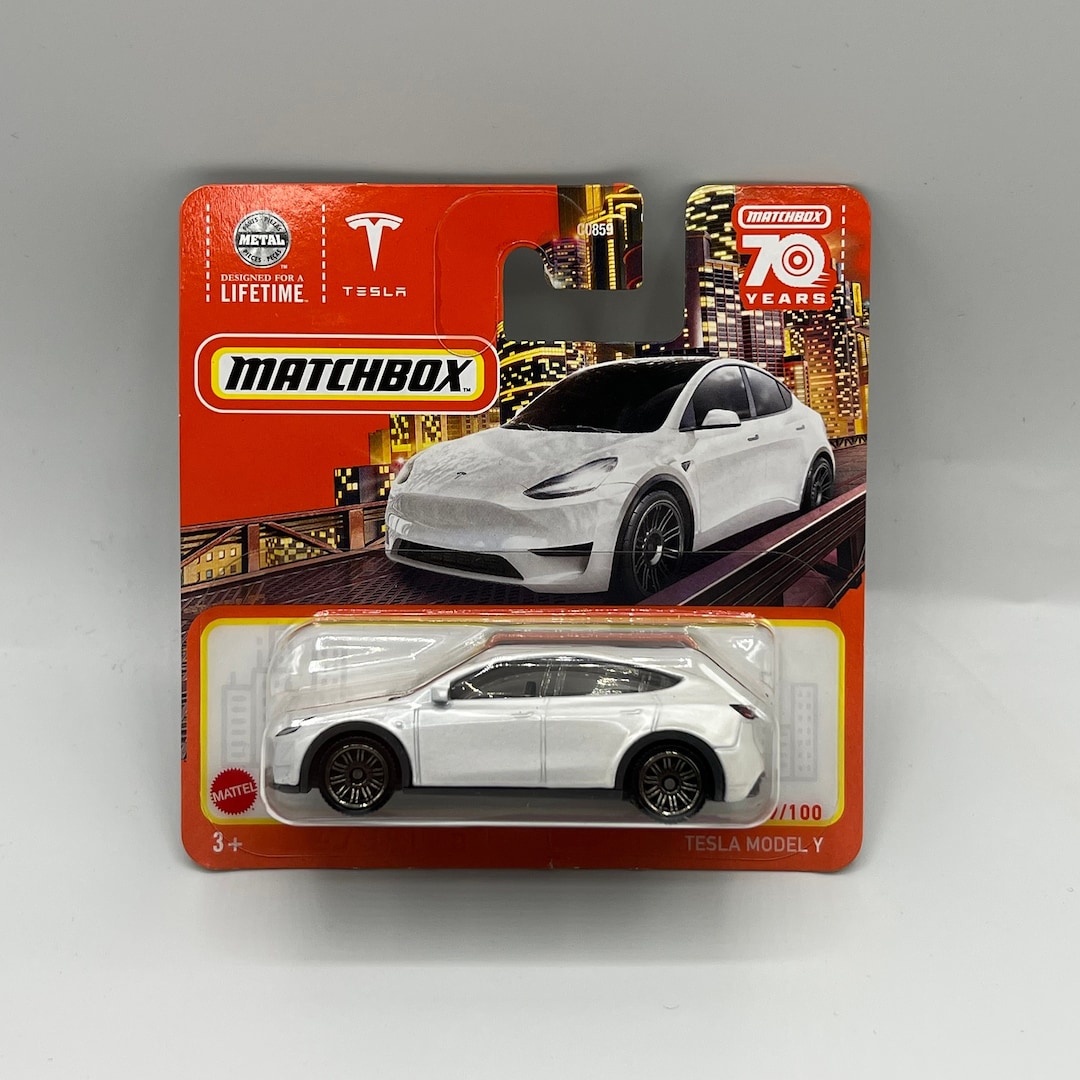 Tesla Model Y 1:64 Matchbox Miniature Model Die Cast White - Etsy
