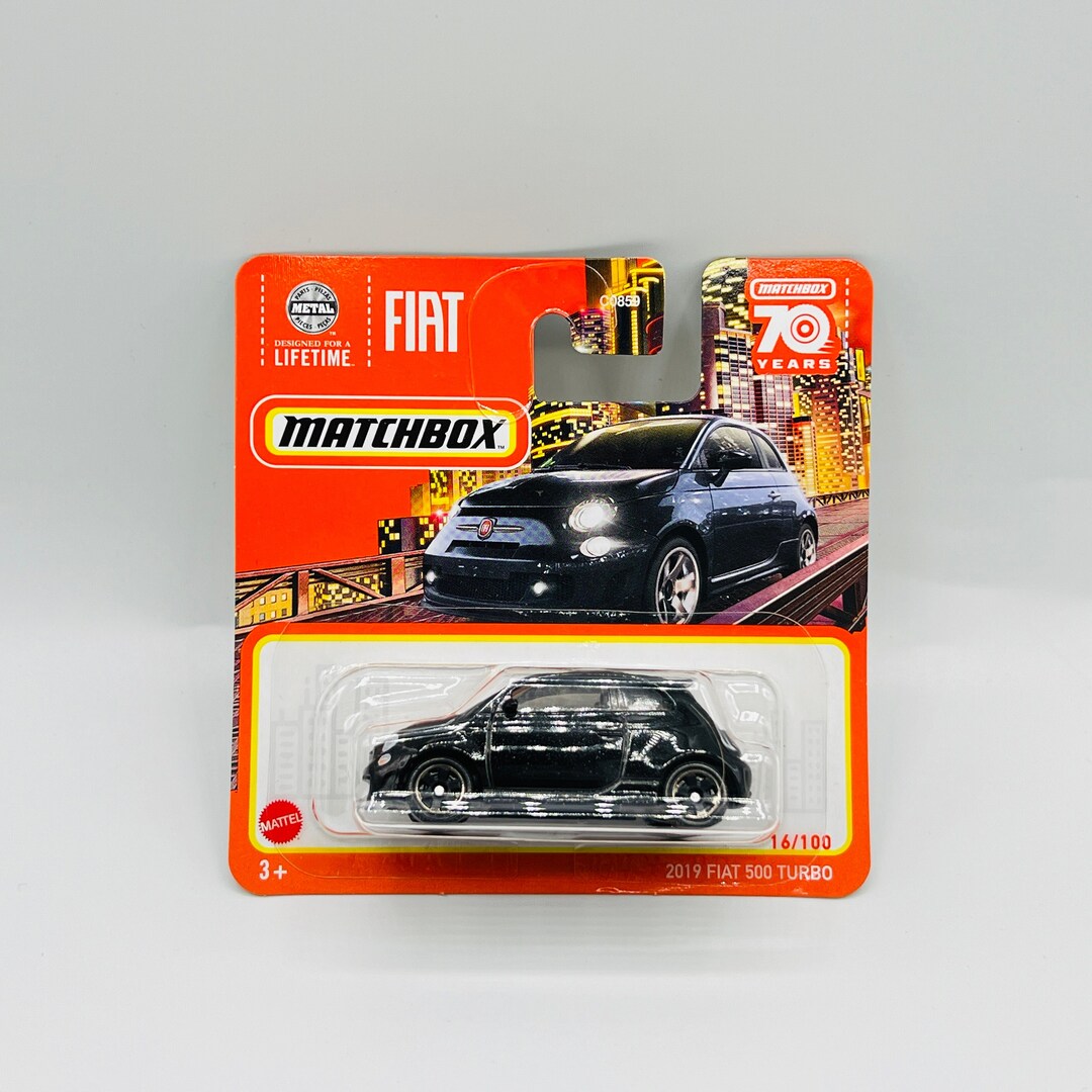 Fiat 500 Turbo Matchbox 1:64 Scale Model, Diecast Mini Toy Car ...