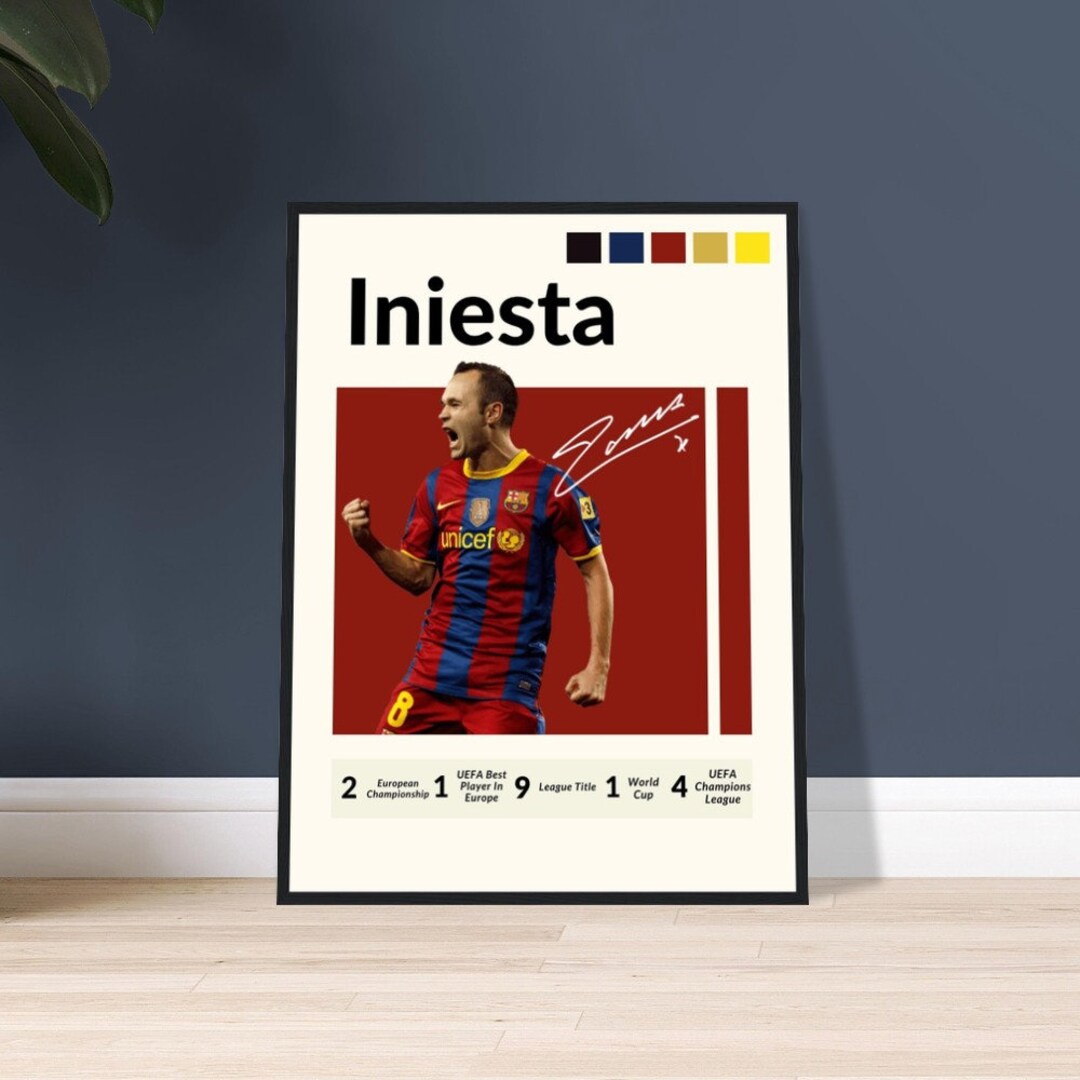 Andrés Iniesta Poster FC Barcelona Poster Soccer Gift Sport - Etsy