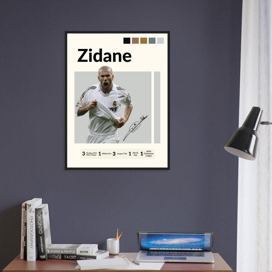 Zinedine Zidane Poster Real Madrid Poster Soccer Gift - Etsy