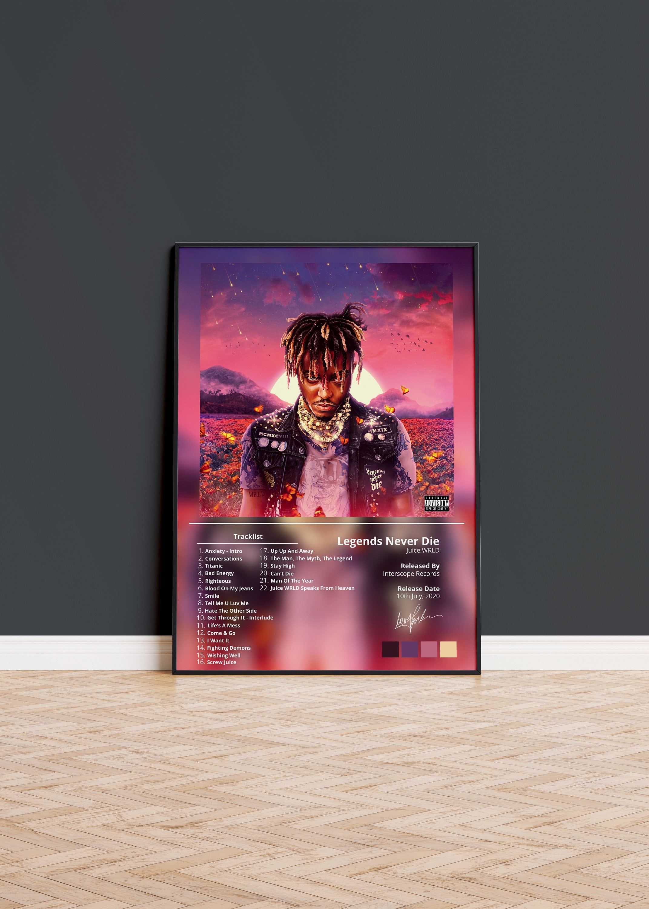 Legends Never Die Album Poster, Juice WRLD Poster, Album Poster, Album ...