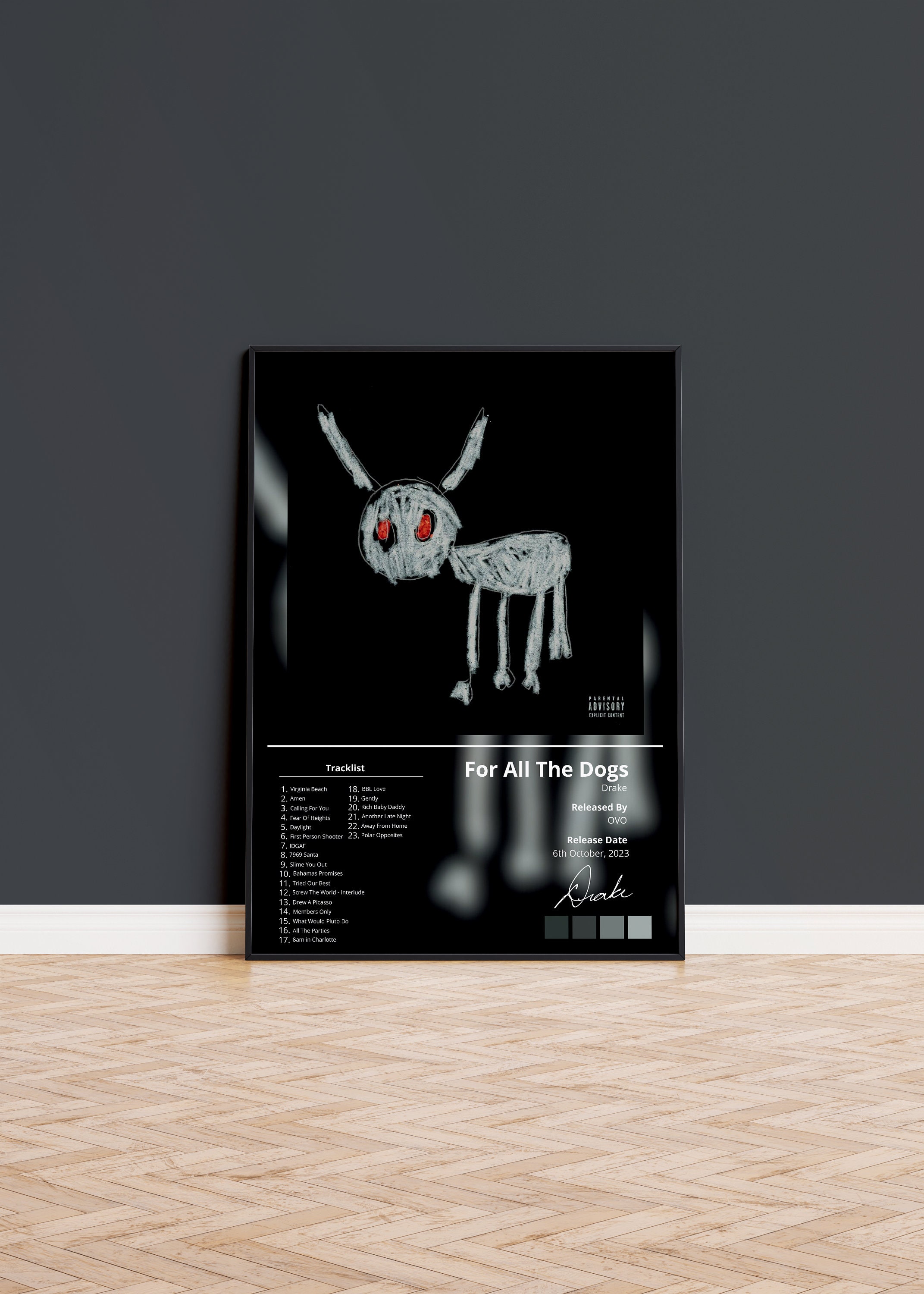 For All The Dogs Poster, Drake Poster, Album Poster sold by Deep Jean ...