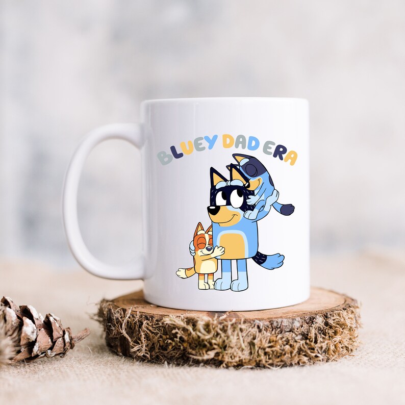 Bluey Bandit Dad Era Coffee Mug, Bluey Dad Cup, Bluey Bingo Family Mug ...