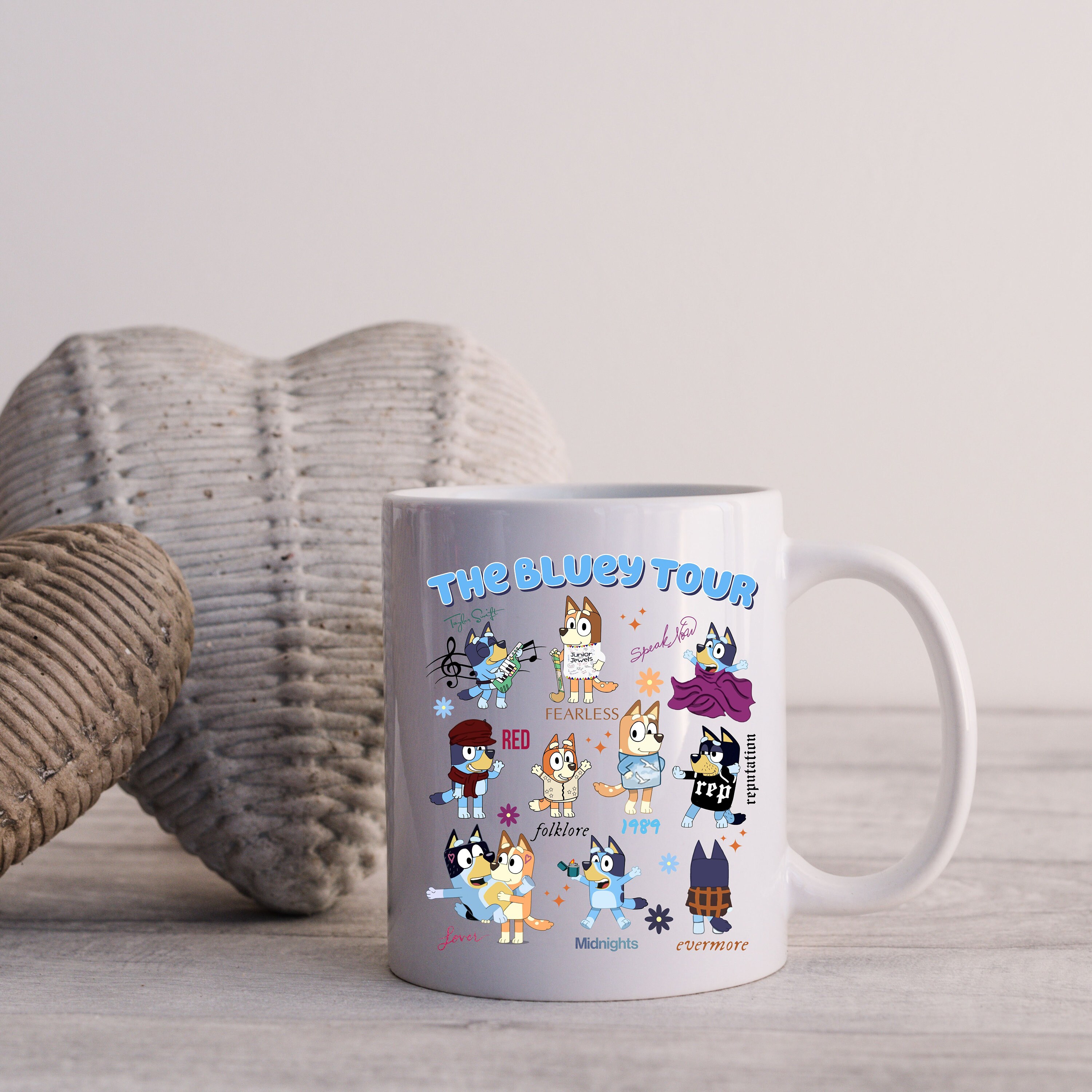 Bluey Eras Tour Coffee Mug, Bluey Swiftie Cup, Bluey Cartoon Mug, Bluey ...