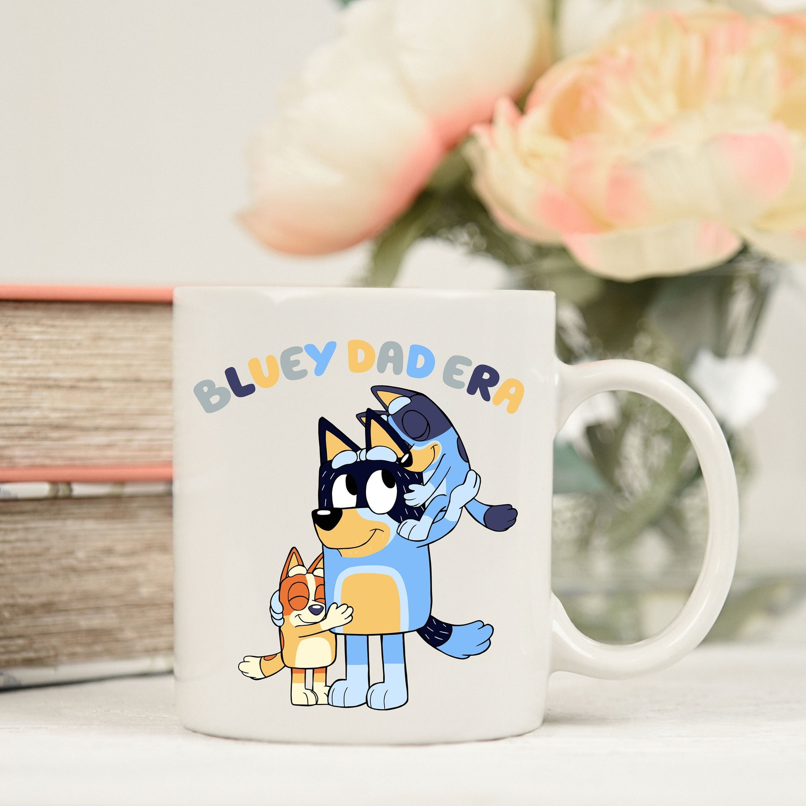 Bluey Bandit Dad Era Coffee Mug, Bluey Dad Cup, Bluey Bingo Family Mug ...