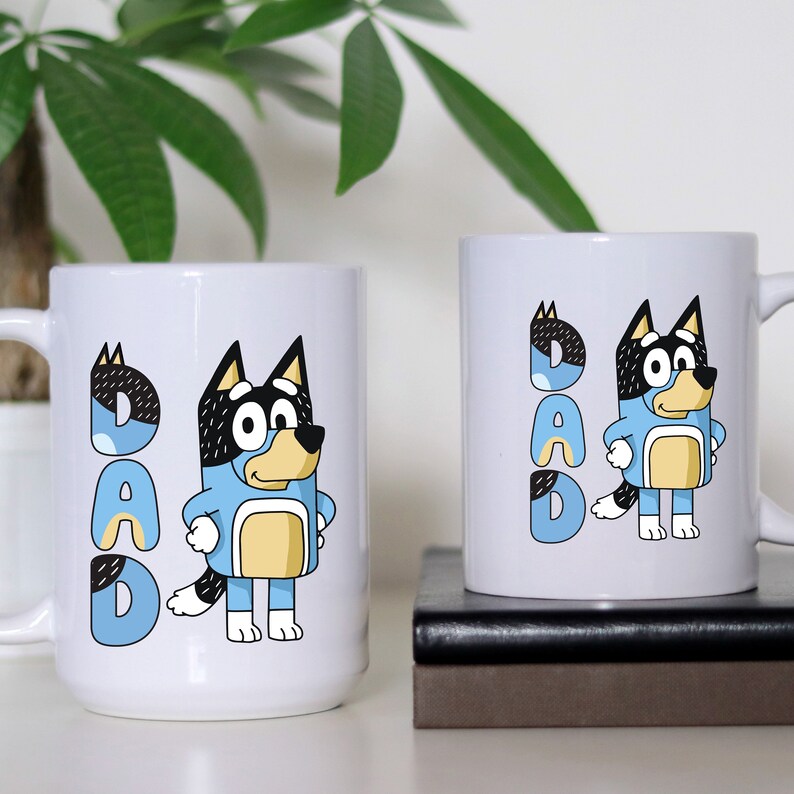 Bluey Chilli Cool Dad Mug,bandit Dad Coffee Cup, Chilli Heeler Mug ...