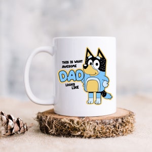 Bluey Chilli Cool Dad Mug,bandit Dad Coffee Cup, Chilli Heeler Mug ...