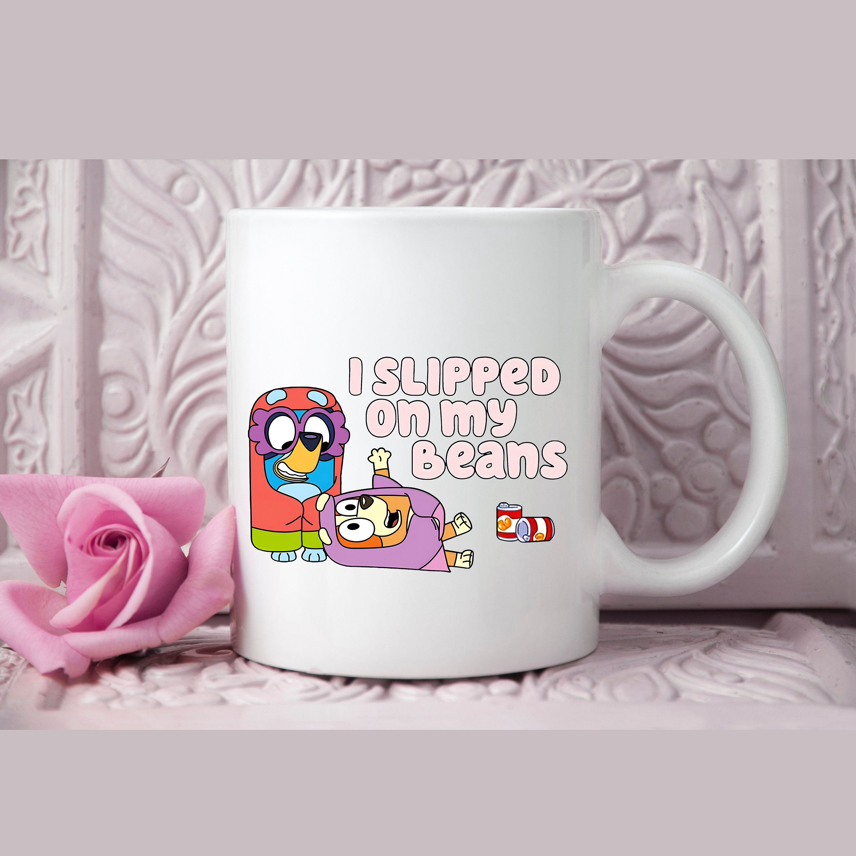 I Slipped on My Beans Coffe Mug, Bluey Dog Cup, Bluey Bingo Mug, Bluey ...