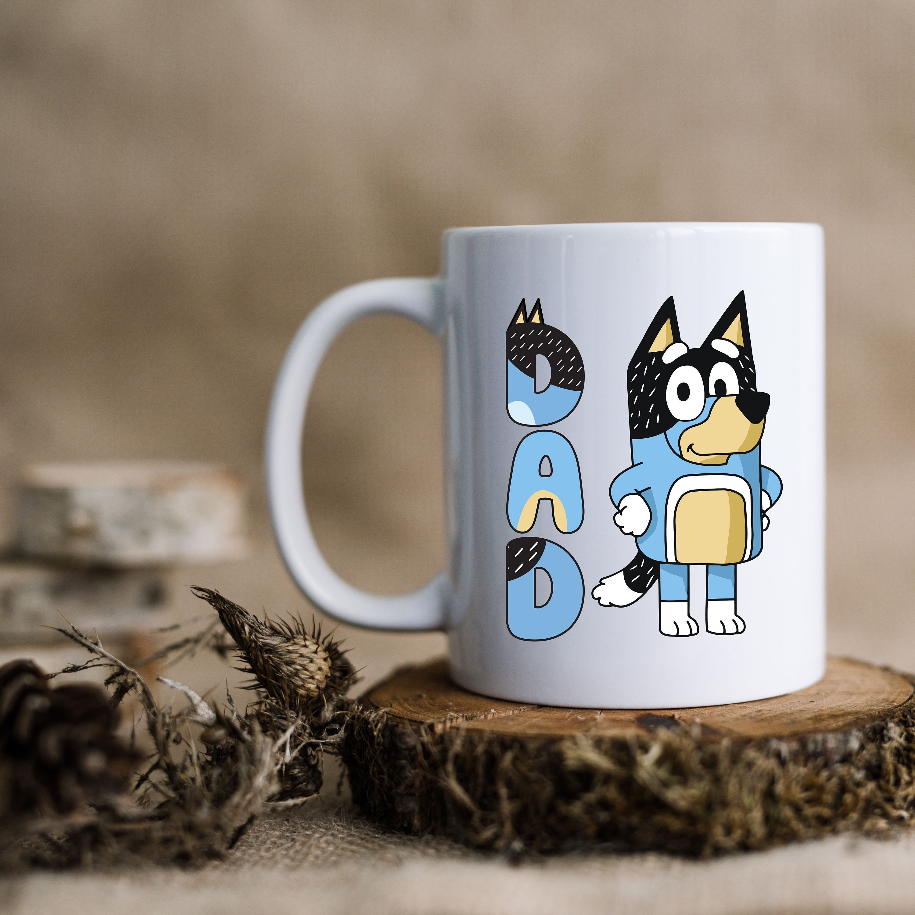 Bluey Chilli Cool Dad Mug,bandit Dad Coffee Cup, Chilli Heeler Mug ...