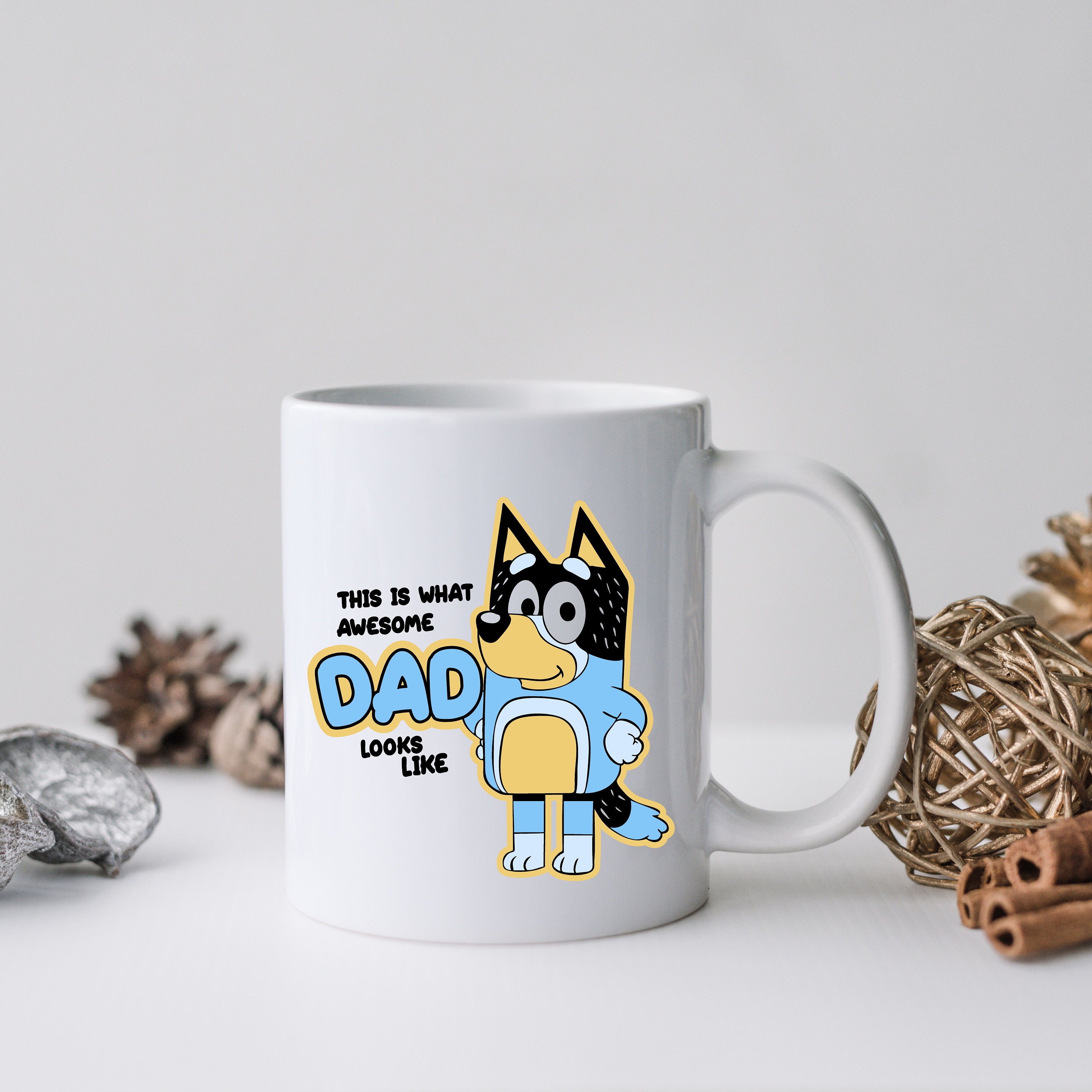 Bluey Chilli Cool Dad Mug,bandit Dad Coffee Cup, Chilli Heeler Mug ...