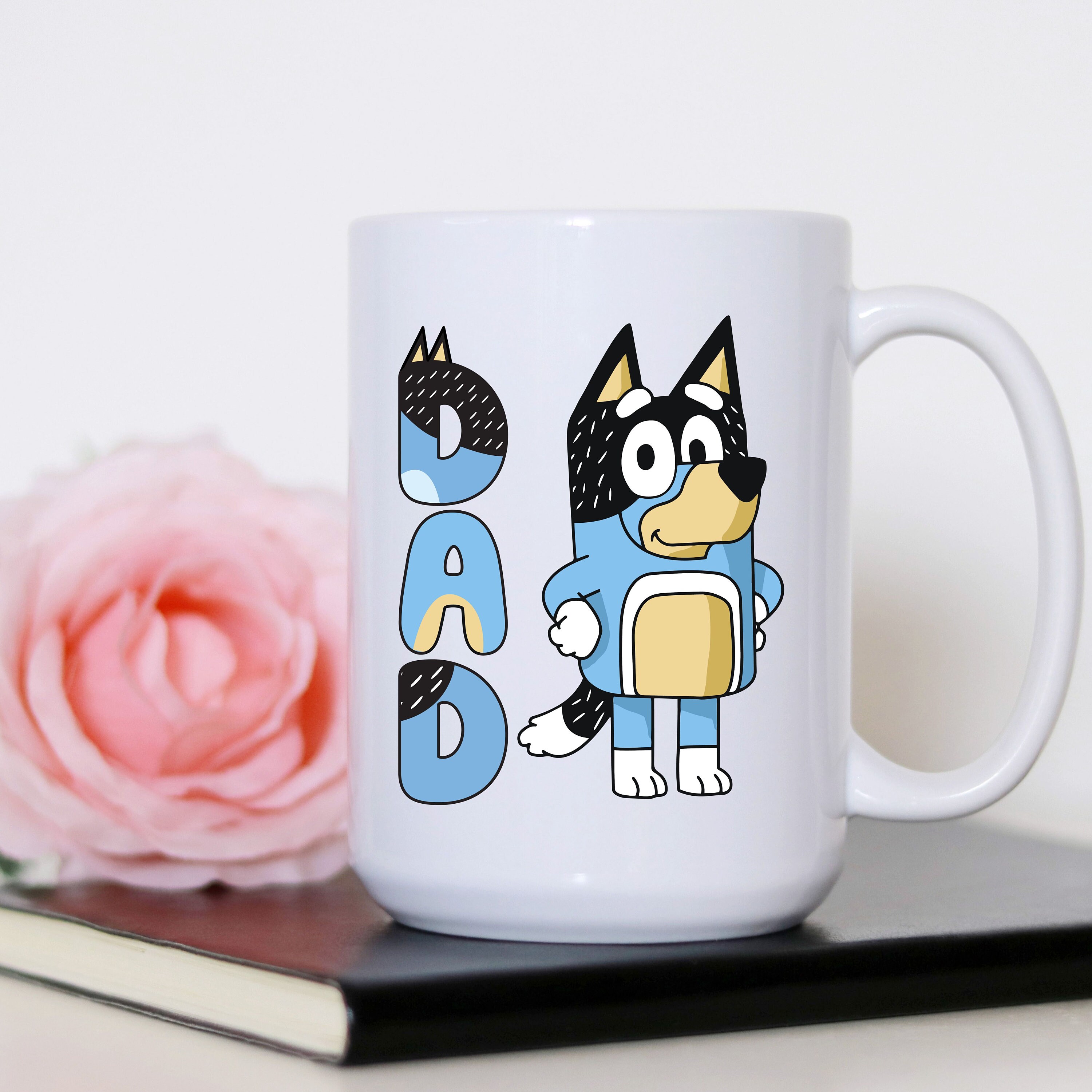 Bluey Chilli Cool Dad Mug,bandit Dad Coffee Cup, Chilli Heeler Mug ...