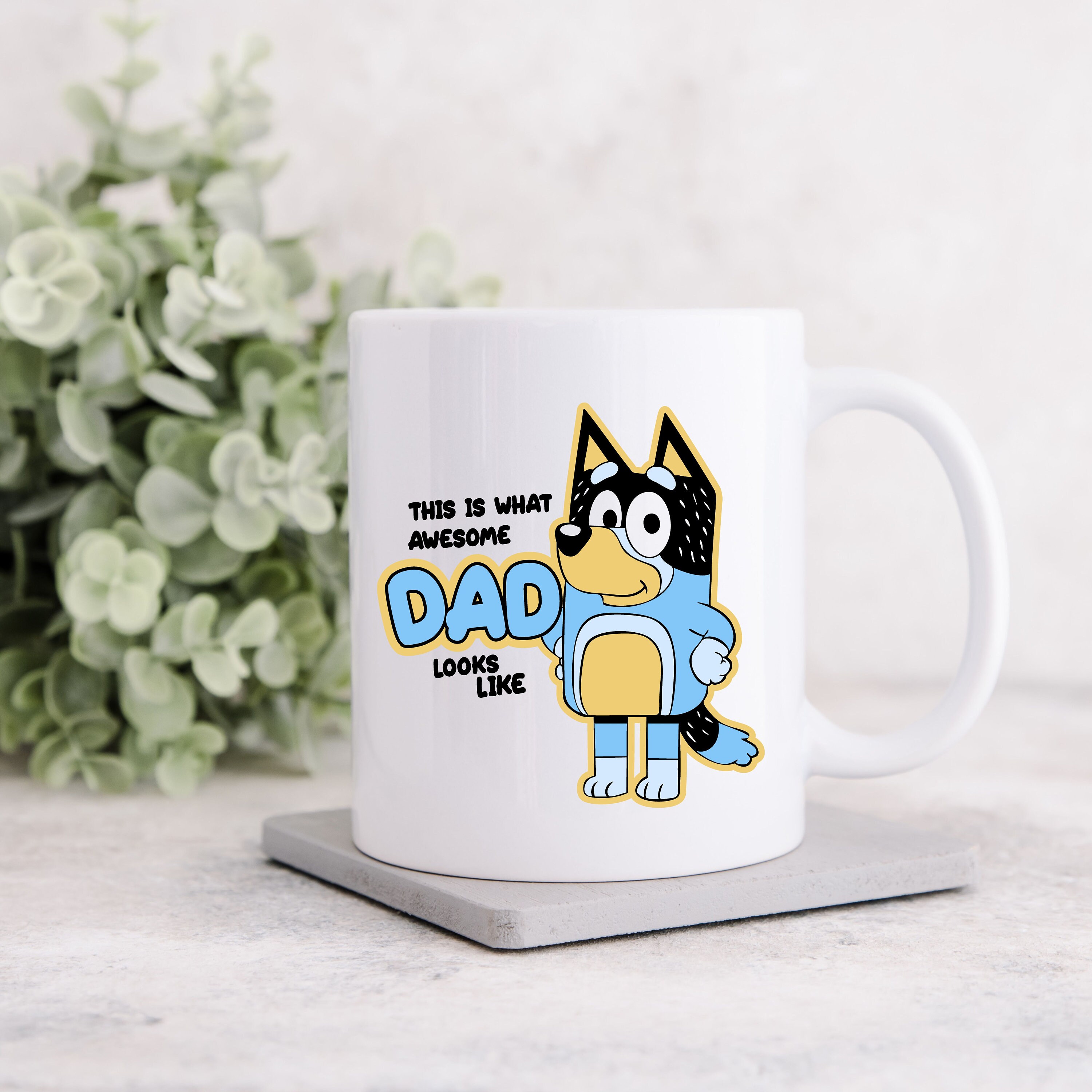 Bluey Chilli Cool Dad Mug,bandit Dad Coffee Cup, Chilli Heeler Mug ...