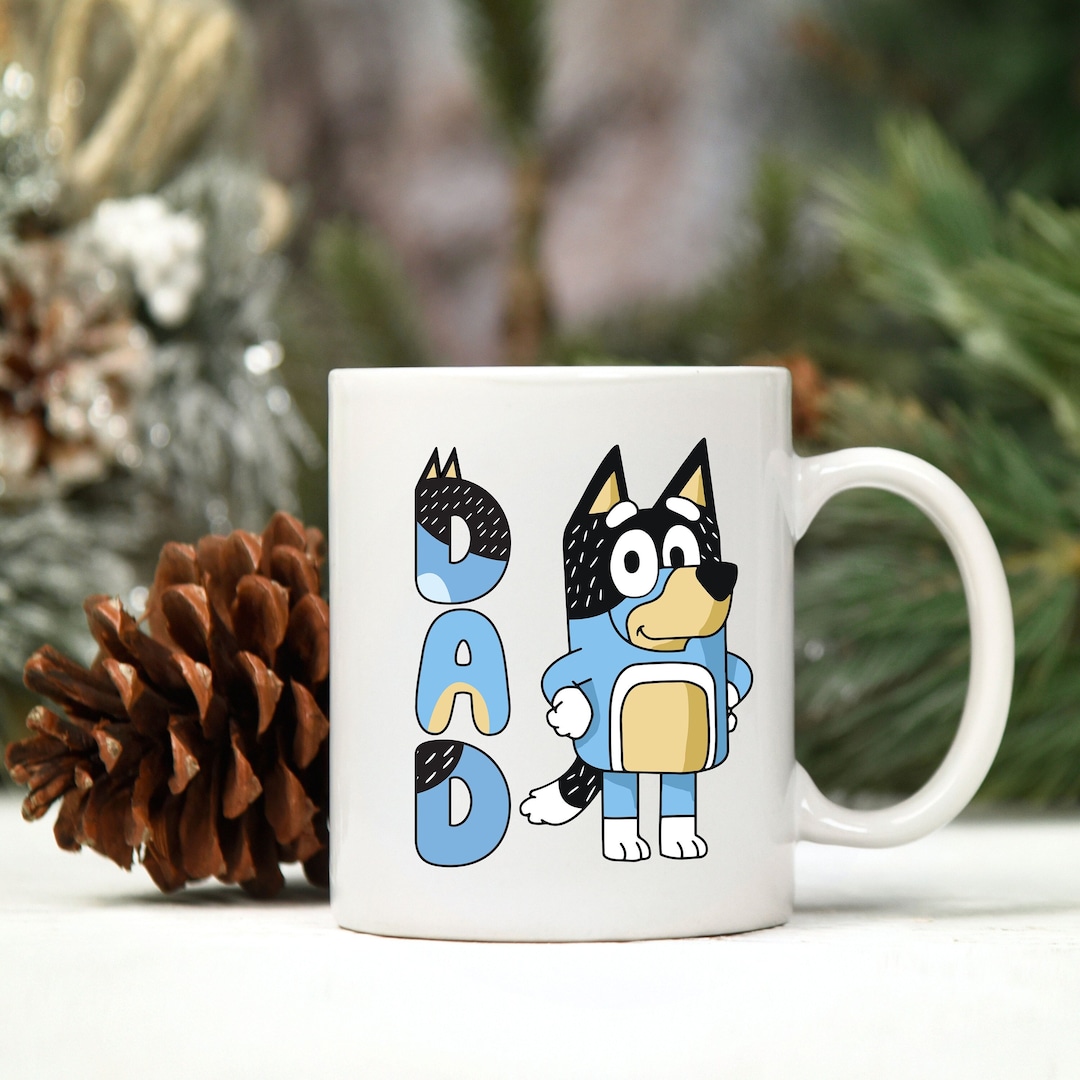 Bluey Chilli Cool Dad Mug,bandit Dad Coffee Cup, Chilli Heeler Mug ...