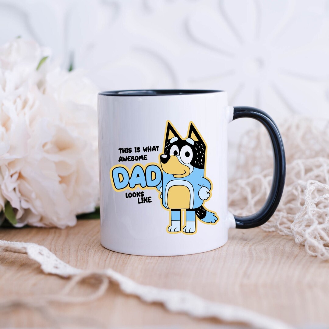 Bluey Chilli Cool Dad Mug,bandit Dad Coffee Cup, Chilli Heeler Mug ...