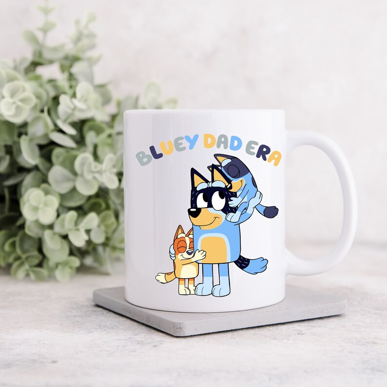 Bluey Bandit Dad Era Coffee Mug, Bluey Dad Cup, Bluey Bingo Family Mug ...