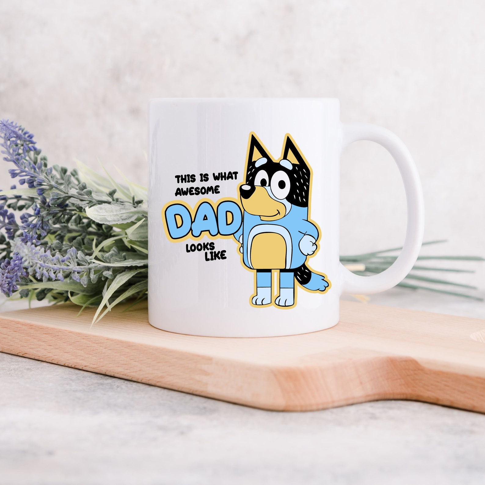Bluey Chilli Cool Dad Mug,bandit Dad Coffee Cup, Chilli Heeler Mug ...