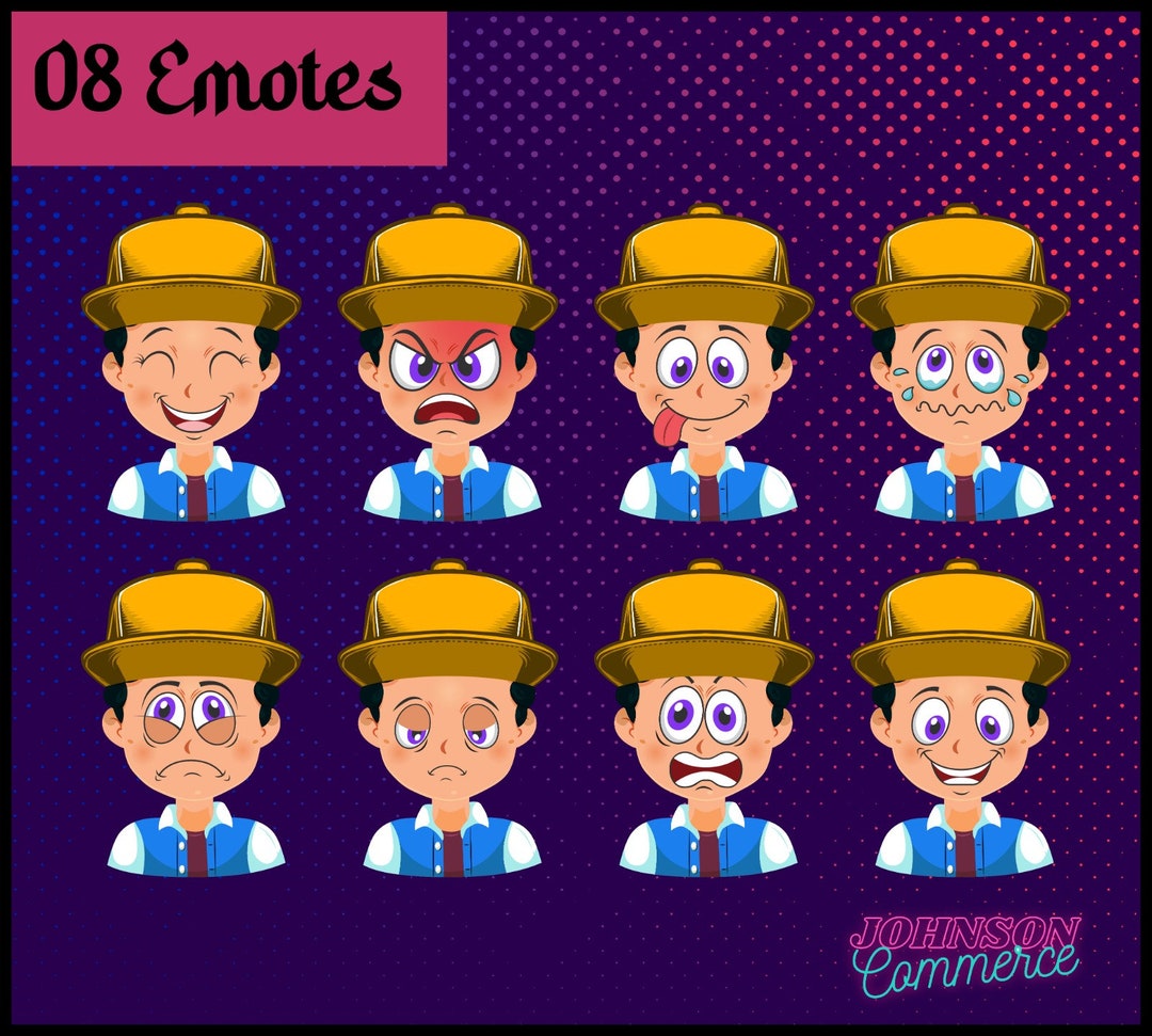 Cute Cap Boy Emotes for Twitch and Discord, Cute Emotes for Twitch and ...