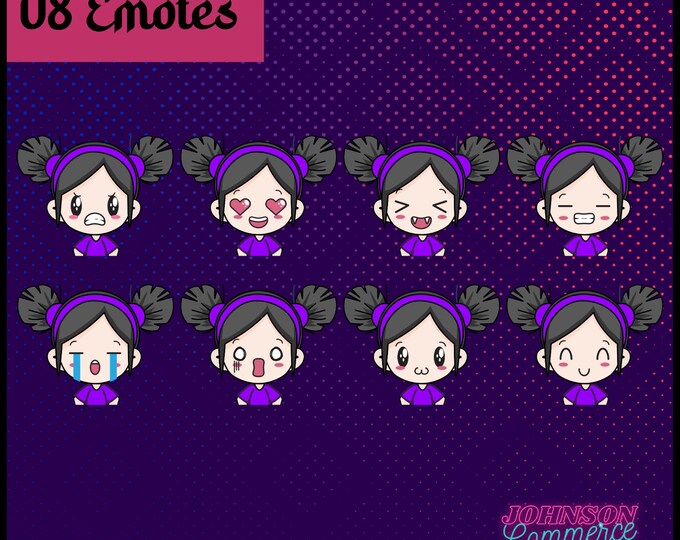 Purple Pony Girl Emotes for Twitch and Discord, Pony Girl Emotes for ...
