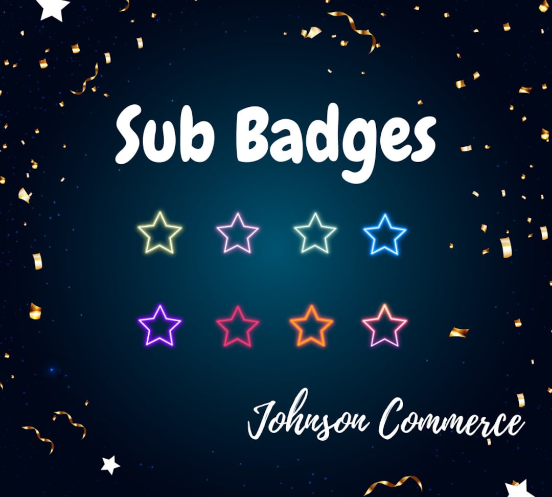 Neon Sub Badges Twitch Graphics Twitch Elements Twitch Sub - Etsy