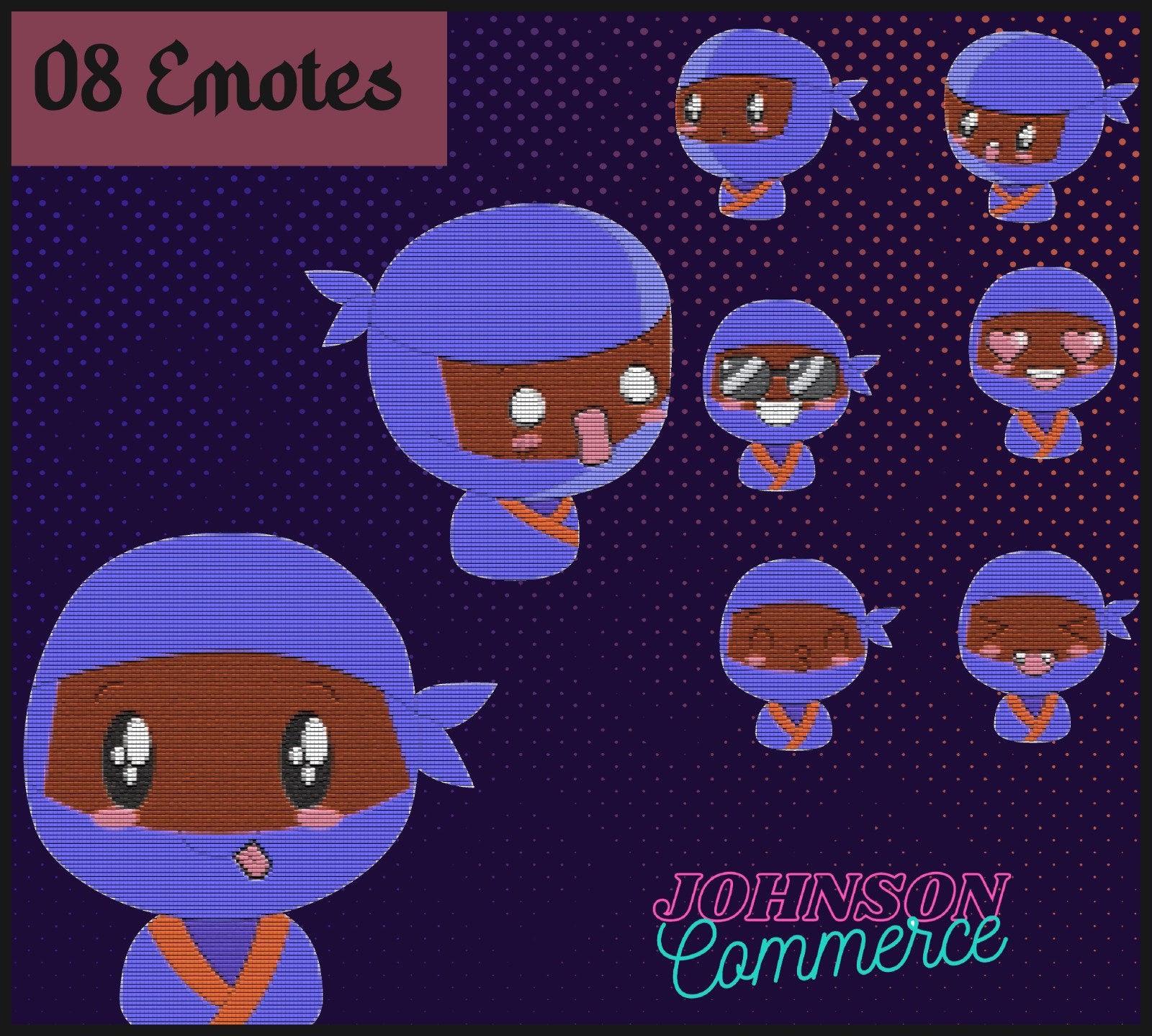 Pixelated Ninja Emotes for Twitch and Discord Pixelated - Etsy
