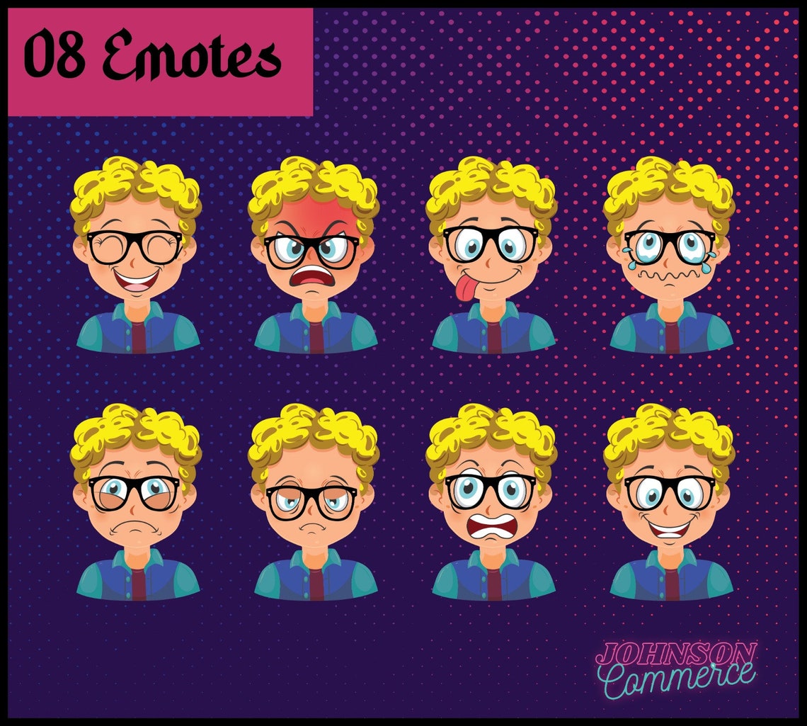 Yellow Hair Boy Emotes for Twitch and Discord, Boy Emotes for Twitch ...