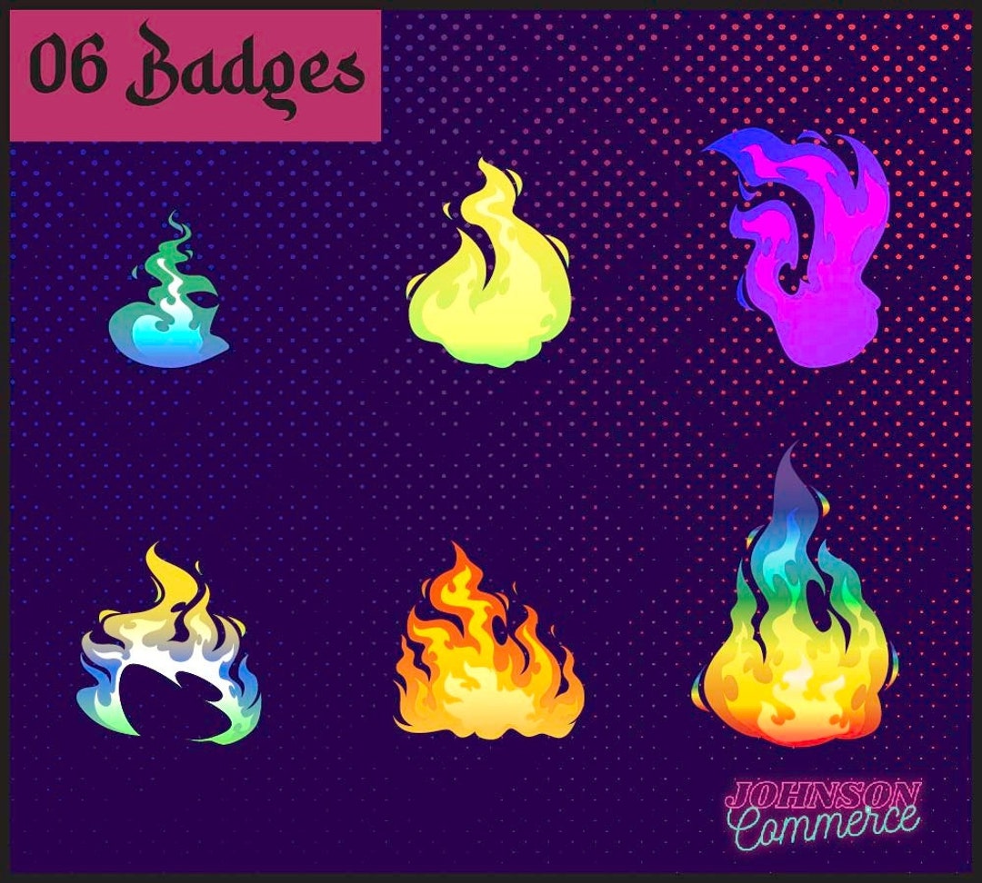 Fire Sub Badges for Twitch and Discord, Fire Bit Sub Badges for Twitch ...