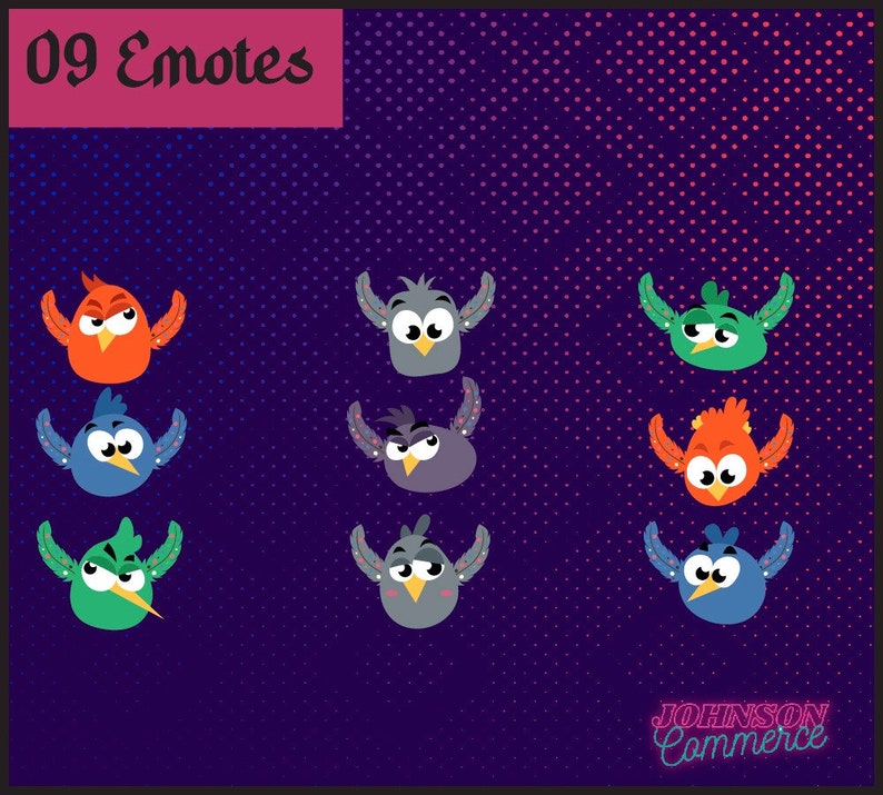 Angry Bird Emotes for Twitch and Discord Bird Emotes for - Etsy