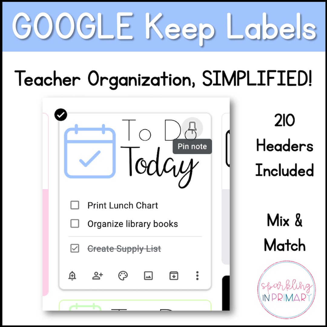 Google Keep Headers | Teacher Organization for Teachers - Etsy