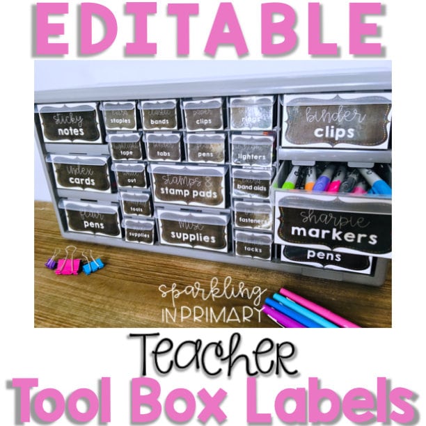 Chalkboard Teacher Toolbox Editable Labels | Teacher Toolbox Labels ...