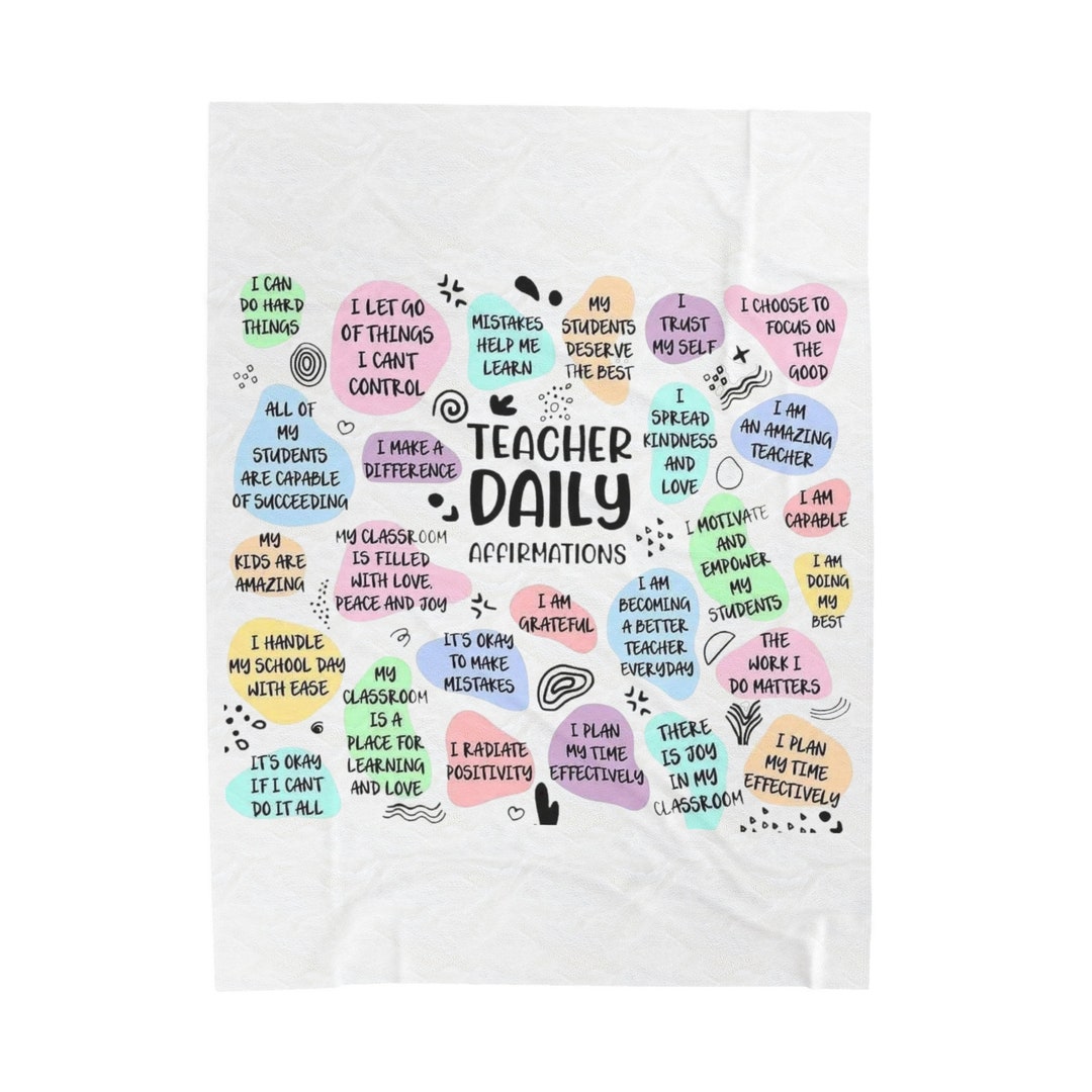 Daily Teacher Affirmations Blanket Motivational Educator Teacher ...