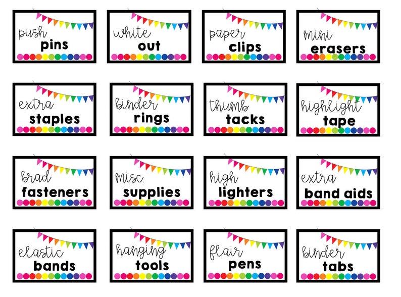 Bright Teacher Toolbox Editable Labels | Teacher Toolbox Labels ...