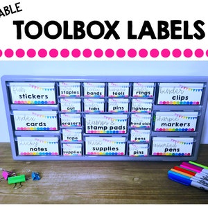 Bright Teacher Toolbox Editable Labels | Teacher Toolbox Labels ...