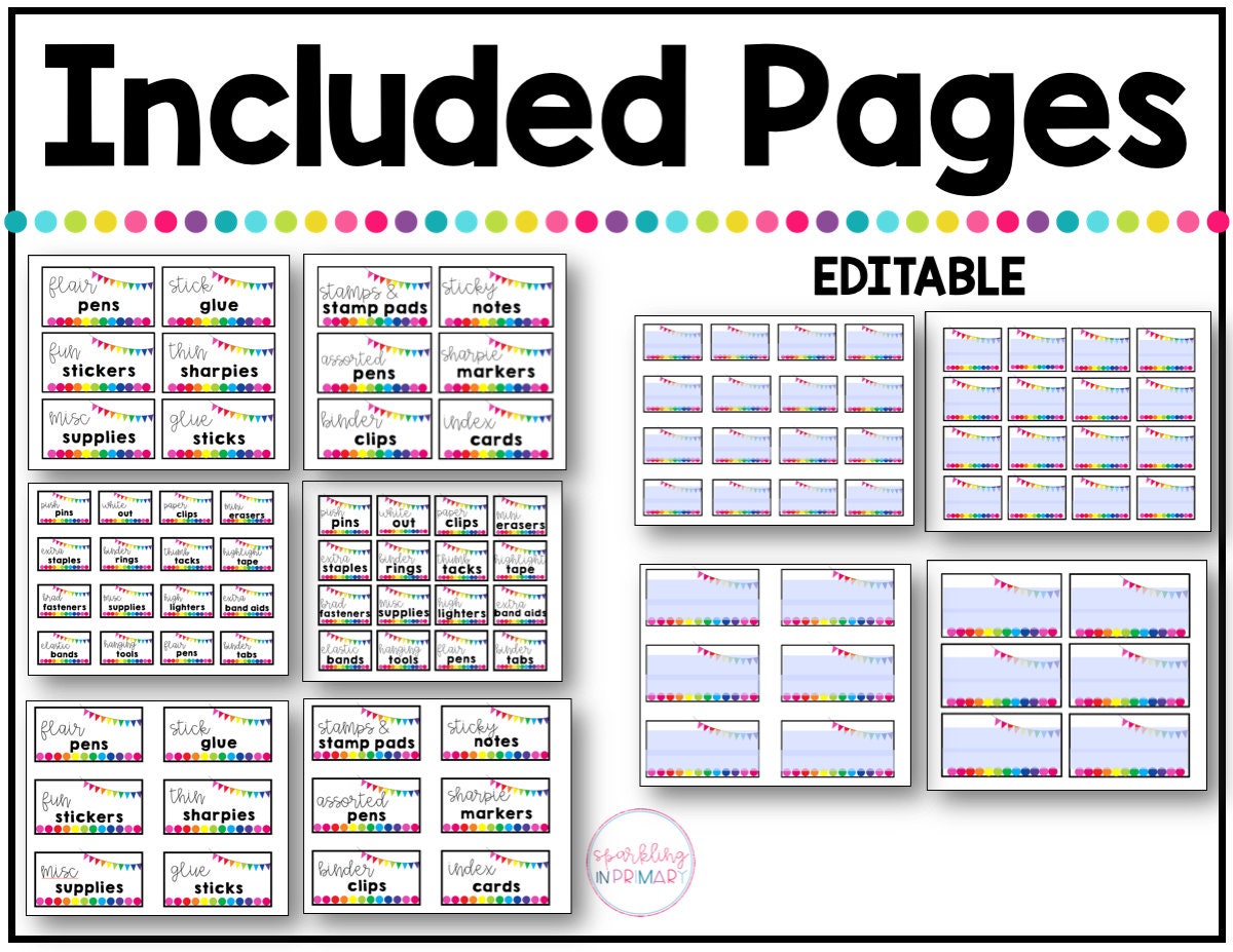 Bright Teacher Toolbox Editable Labels | Teacher Toolbox Labels ...